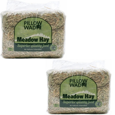 2 x 1KG Fresh Meadow Hay Natural Feed Dried Grass For Small Animals