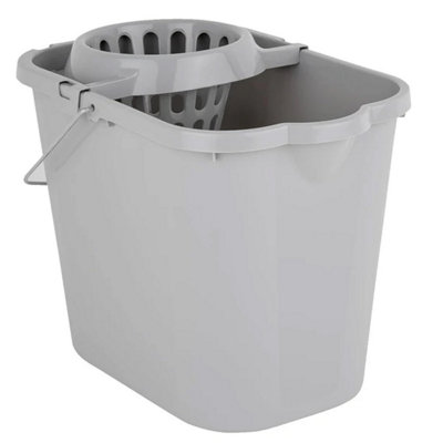 2 x 2.6 Gallon Cool Grey Multi Surface 12L Mop Bucket With Wringer ...