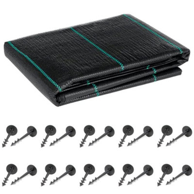 2 x 2 m / 6.5 x 6.5 ft Weed Control Membrane, Weed Control Woven Fabric ...