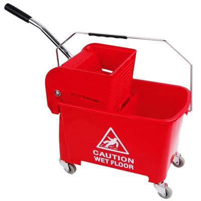 2 x 20 Litre Printed Red Kentucky Dual Bucket & Wringer System With ...