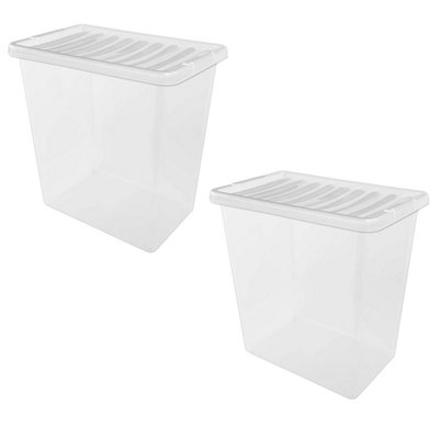 2 x 20 Litres Multipurpose Plastic Storage Containers Useful Boxes ...