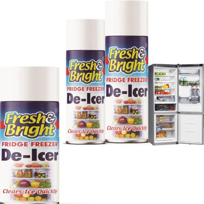 2 x 200ml Anti-Bacterial Fridge Freezer De-Icer Spray Removes Frost ...