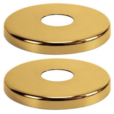 2 x 21mm G1/2 Gold Tap Shower Pipe Cover High Collar Steel | DIY at B&Q