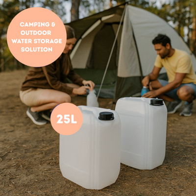 2 x 25L Heavy Duty Water Container Stackable HDPE Plastic HDPE Food ...