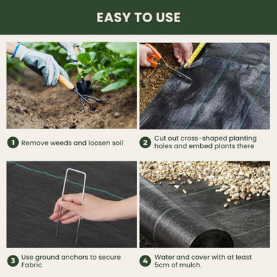 2 x 25M Premium Garden Weed Barrier Fabric Landscape Fabric, Durable ...