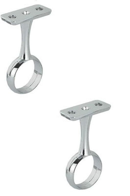 2 x 25mm Central Rail Rail Brackets - Chrome