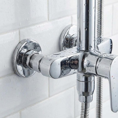 2 x 26mm G3/4 Chrome Tap Shower Pipe Cover High Collar Steel