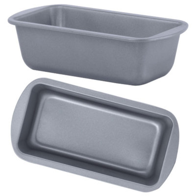 2 x 2lb Non-Stick Bread & Cake Long Rectangular Oven Pan Fridge ...