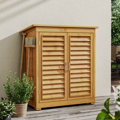 2 x 3 ft Wooden Garden Storage Cabinet Shed Box Organizer Pent Roof ...