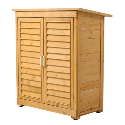 2 x 3 ft Wooden Garden Storage Cabinet Shed Box Organizer Pent Roof ...