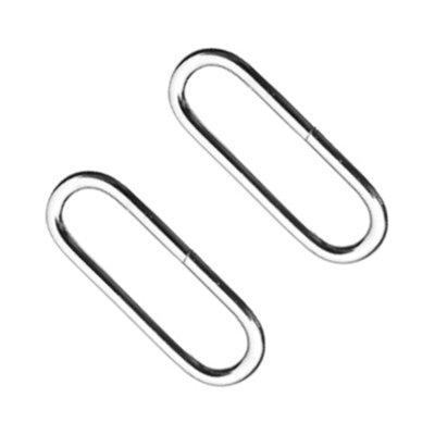 2 x 30 mm Oval Loops Buckles for Webbing Strap, Metal, Silver