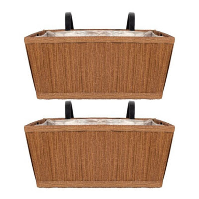 2 X 30Cm All Weather Hanging Balcony Trough