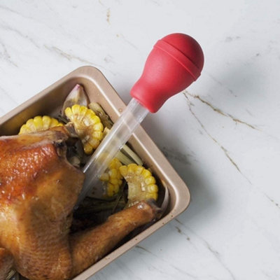 2 X 30ml Turkey Baster Cooking Gravy Bbq Flavour Clear Tube Syringe ...