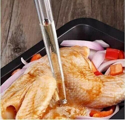 2 X 30ml Turkey Baster Cooking Gravy Bbq Flavour Clear Tube Syringe ...