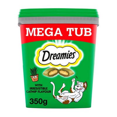 2 x 350g Dreamies Catnip Cat Treats Mega Tubs Cat Biscuits (700g)