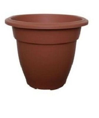 2 x 38cm Terracotta Colour Round Bell Plant Pot Flower Planter Plastic ...
