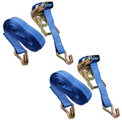 2 x 4 Metre x 25mm Heavy Duty ratchet Strap Tie Down Lashing Straps 0.4 ...