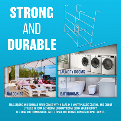 2 x 4 Tier Radiator Airer Dry Clothes Indoor Drying Hanging Rack Hang ...