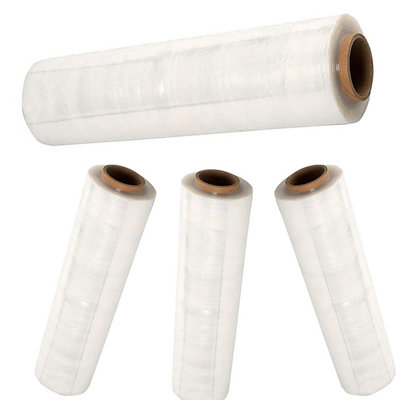 2 x 400mm Clear Strong Plastic Cling Film Protective Pallet Shrink Wrap ...