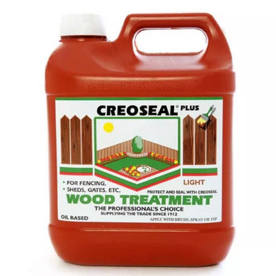 2 x 4L CREOSEAL GOLDEN LIGHT BROWN Oil Based Fence Timber Paint ...