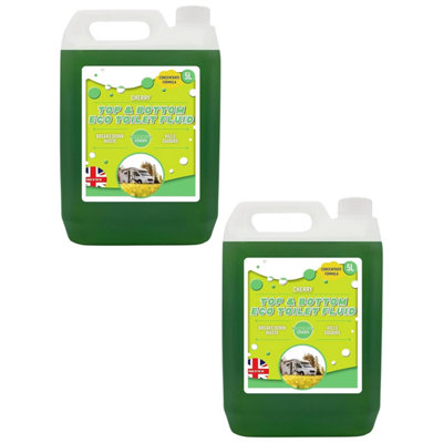 2 x 5 Litre Green Top & Bottom Chemical Toilet Cleaner Concentrated ...