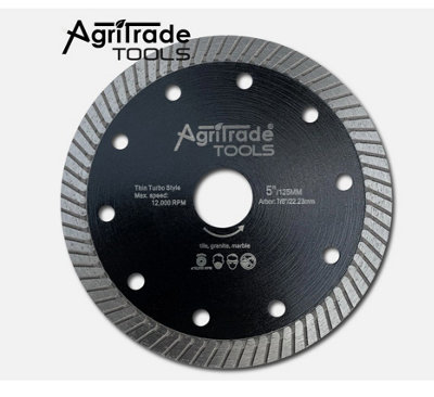 2 x 5" Super Thin Turbo Diamond Cutting Disc - Porcelain, Ceramic ...