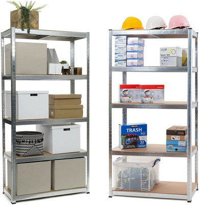 2 X 5 Tier Shelving Unit - For Storage Heavy Duty Racking Shelf Shelves ...