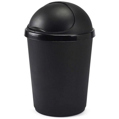 2 x 50L Black Kitchen Bullet Bin With Roll Open Lid For Home, Kitchen ...