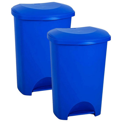 2 x 50L Commercial Medical Utility Blue Coloured Recycling Waste Bins ...