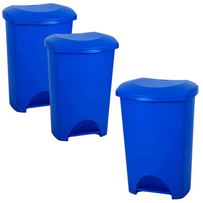 2 x 50L Commercial Medical Utility Blue Coloured Recycling Waste Bins ...