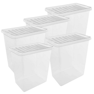 2 x 55 Litre Multipurpose Plastic Storage Containers Useful Boxes ...