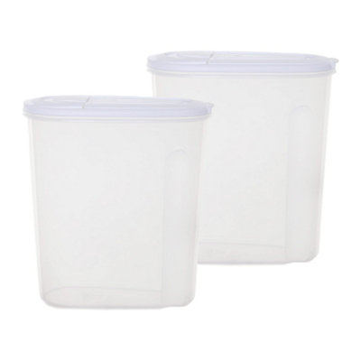 2 x 5L Airtight Kitchen Cereal Storage Containers For Dry Food, Pasta ...
