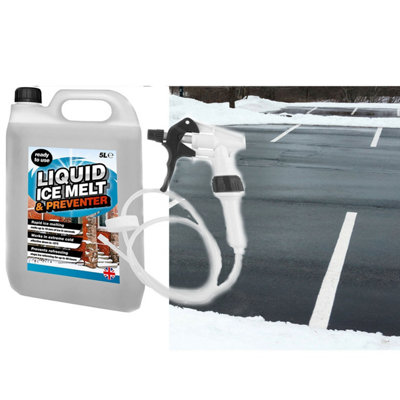 2 x 5L Ice Melt & Preventer Liquid with Long Hose Trigger Effective in ...