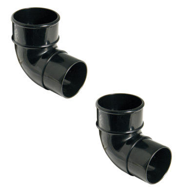 2 X 68MM BLACK ROUND DOWNPIPE ELBOW BEND 90 DEGREES DRB2