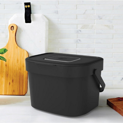 2 x 6L Food Waste Kitchen Compost Caddy Bin Wall Mountable | DIY at B&Q