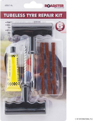 2 X 6Pc Tubeless Tyre Repair Kit Car Bicycle Cycle Van Puncture Tool Glue Seal