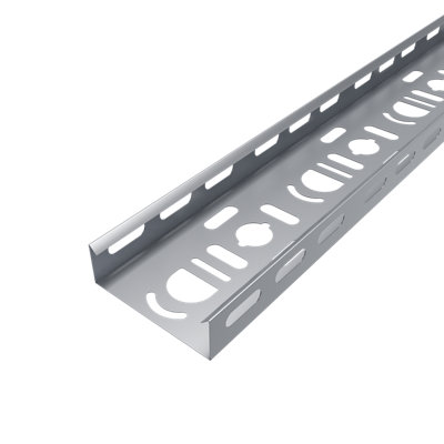 2 x 75mm Medium Duty Cable Tray 3M Length Pre-Galvanised