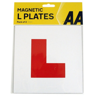 2 x AA Magnetic L Plates UK Learner Exterior Secure Car Driver Plate ...