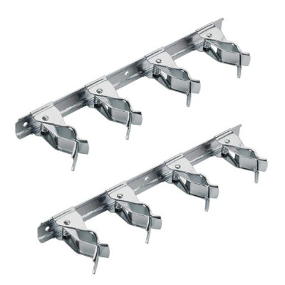 2 x Adjustable Spring Loaded 28cm Tool Clip Bars Storage for Garden ...