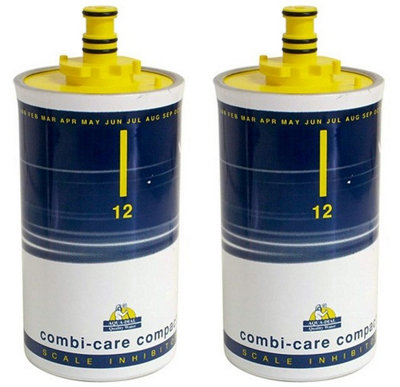 2 x AquaDial Combicare Refill Filter Cartridge 22mm 15mm 12 Month Scale ...