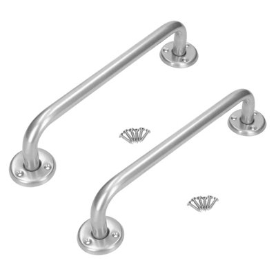 2 x Bathroom Grab Bar for Elderly, Disabled, Seniors - 400mm Silver ...