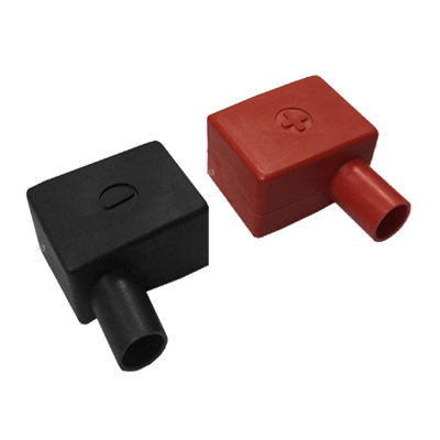 2 x Battery Terminal Covers Negative Black (RH) and Positive Red (LH ...