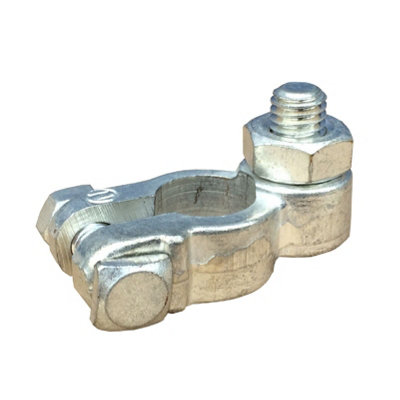 2 x Battery Terminals Pair Positive and Negative Stud Type Nut 10mm ...