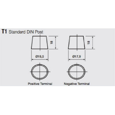 2 x Battery Terminals Pair Positive and Negative Stud Type Nut 8mm