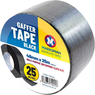 2 X Black Gaffer Tape 48Mm X 25M Strong Waterproof Multipurpose | DIY ...