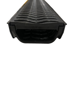 2 x Black Low Flow Shallow Flow Drain Plastic Grating 50mm Deep x 1m ...