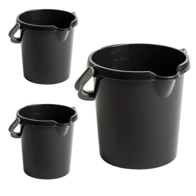 2 x Black Multipurpose Storage, Garden, Cleaning & Kitchen 5 Litre ...