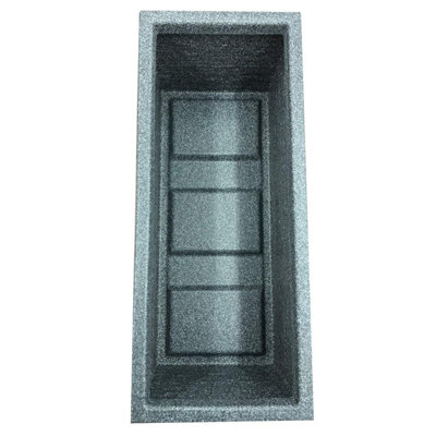 2 x Brick Slate Effect Trough Patio Planters Pewter Grey Large Garden ...