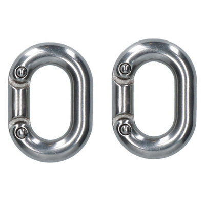 2 x Chain Connecting Link 6mm Marine Grade Stainless Steel Split ...