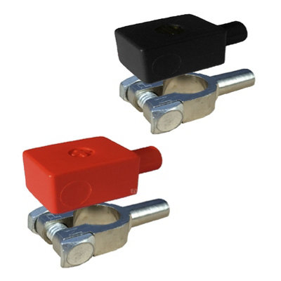 2 x Crimp Battery Terminals 7mm & Positive Negative Covers for 16-25mm² ...